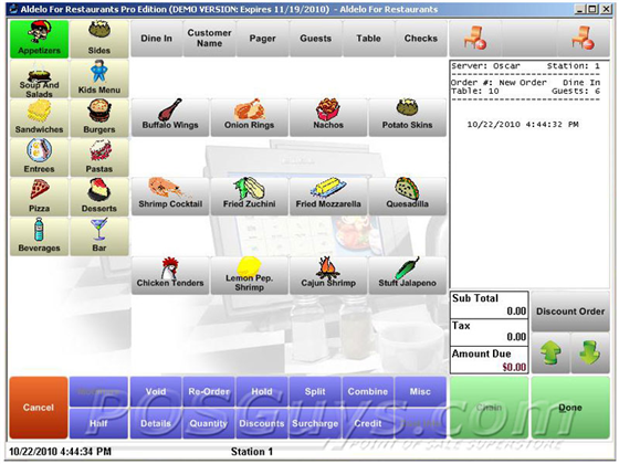 Alternate image for Aldelo Menu